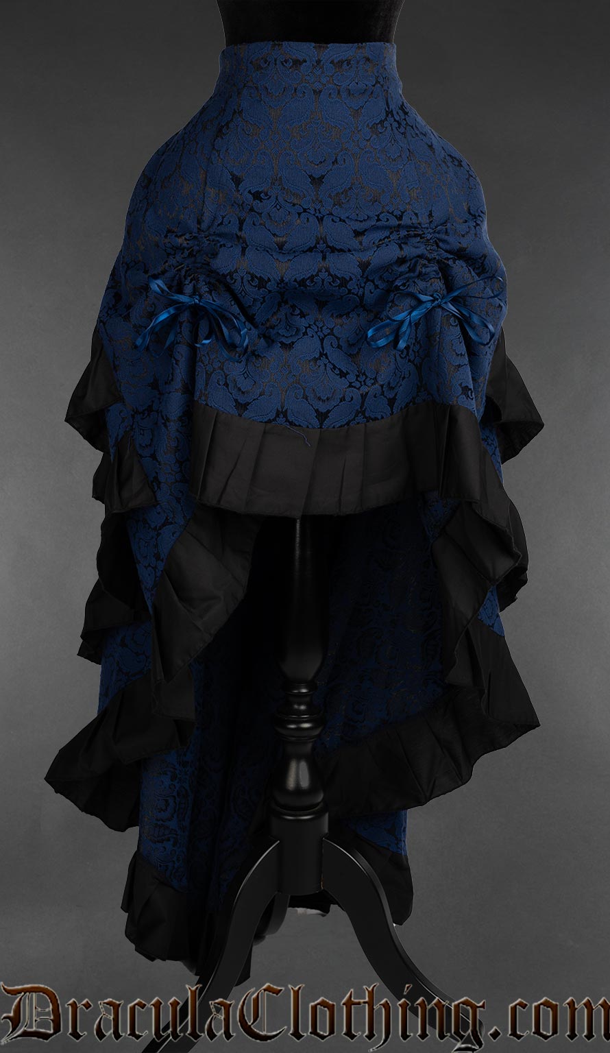 Blue Brocade Layer Bustle Skirt – DraculaClothing