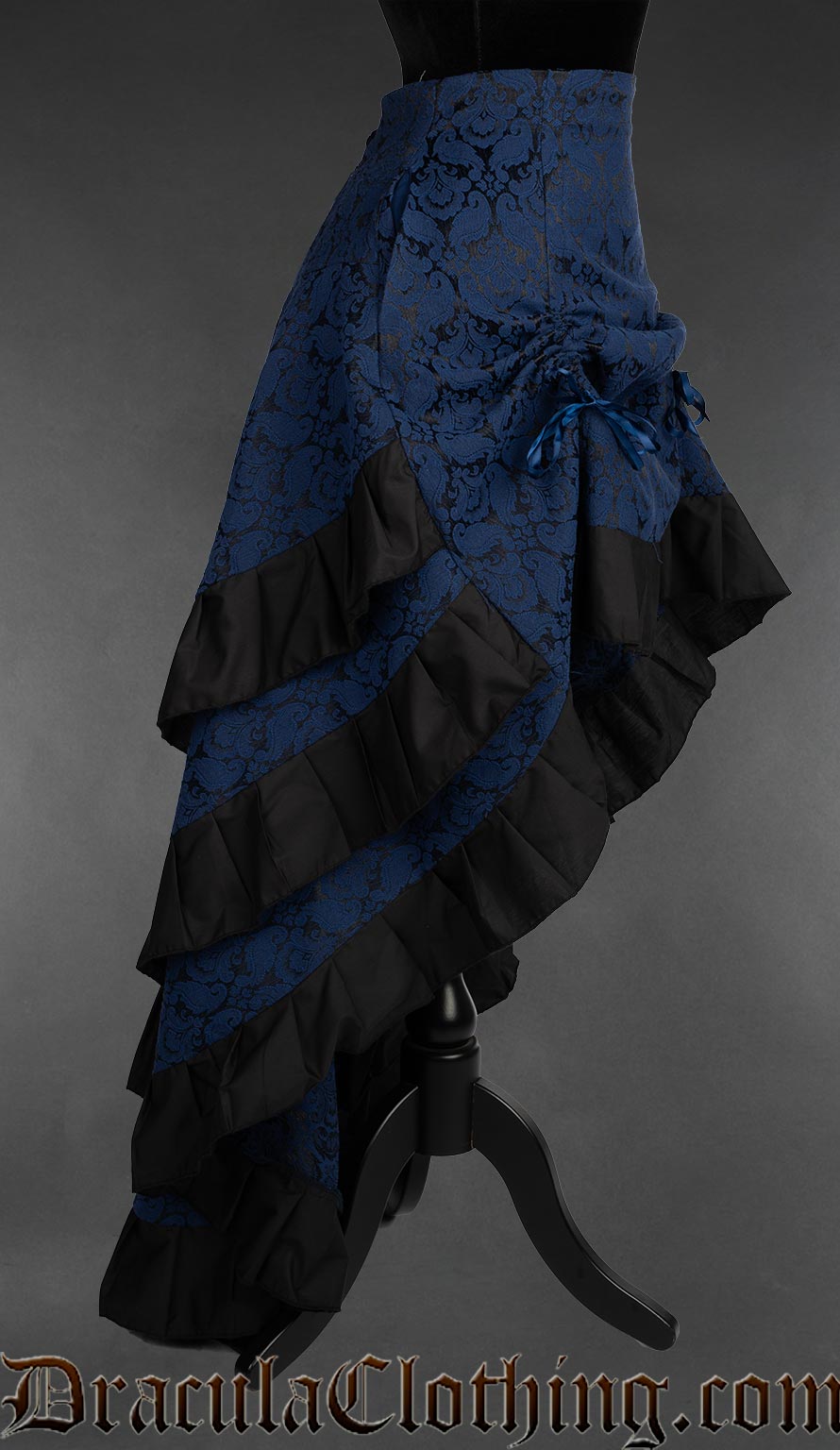 Blue Brocade Layer Bustle Skirt – DraculaClothing