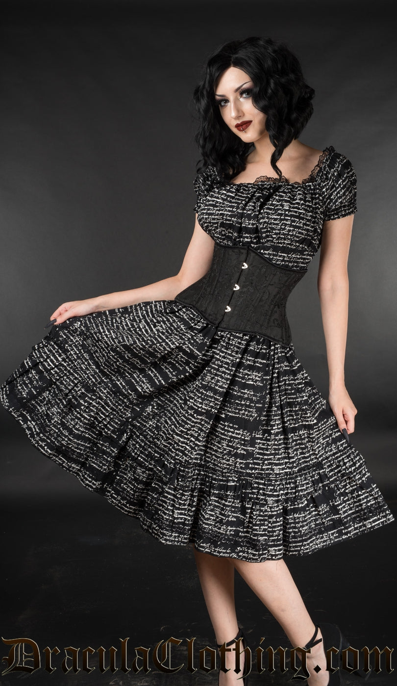 Writing Gothabilly Dress – DraculaClothing
